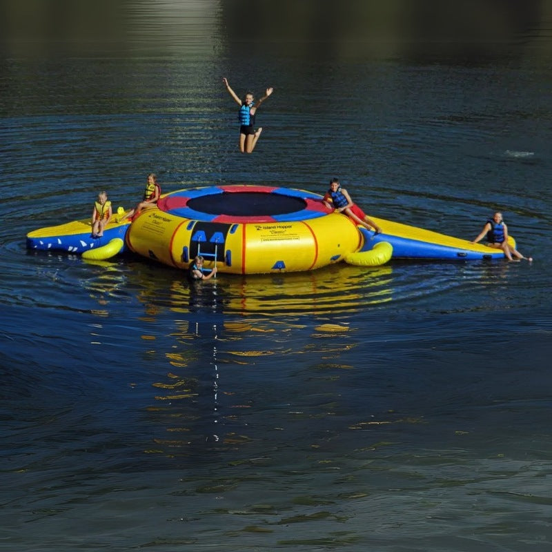 Island Hopper 15' Gator Monster Water Trampoline Park — Everblue Pond